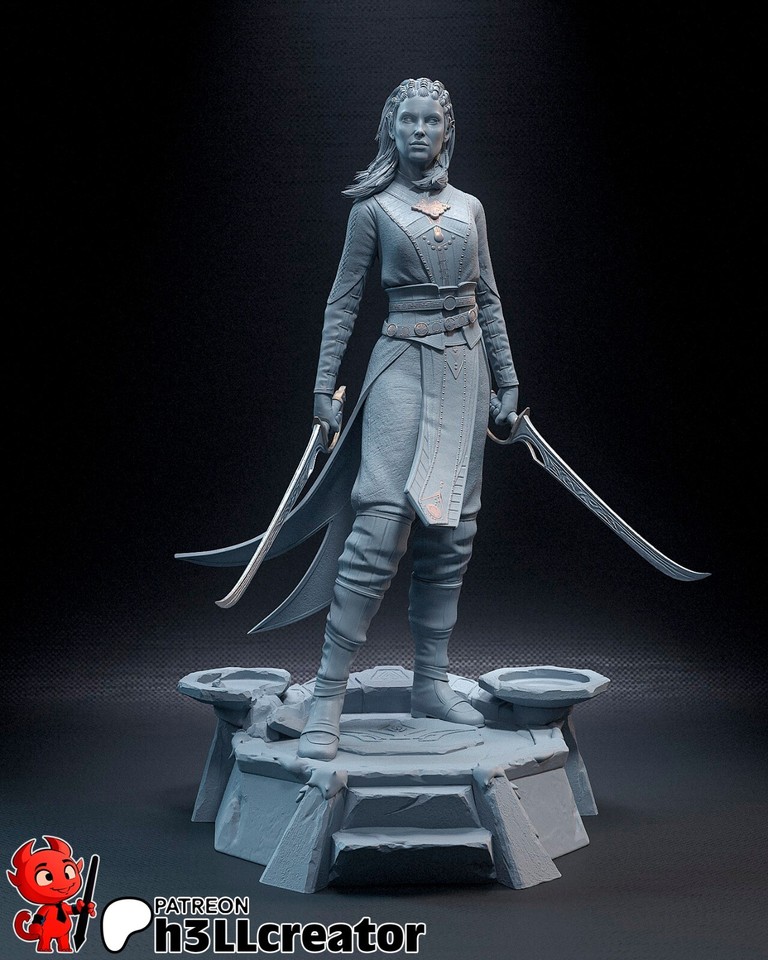 Jaheira - Baldurs Gate 3 - Fan Art Figur - 3D Resin Print 166 / 81 mm ...