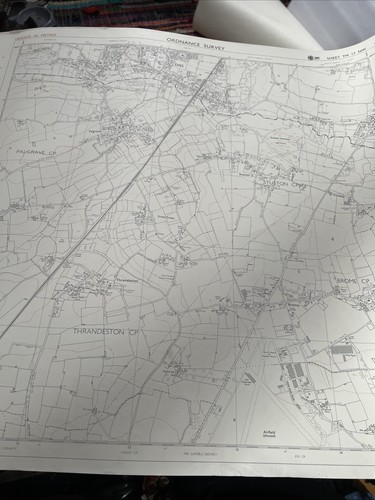 Vintage map Chart SUFFOLK Thrandeston Palgrave Stuston Brome Diss ...