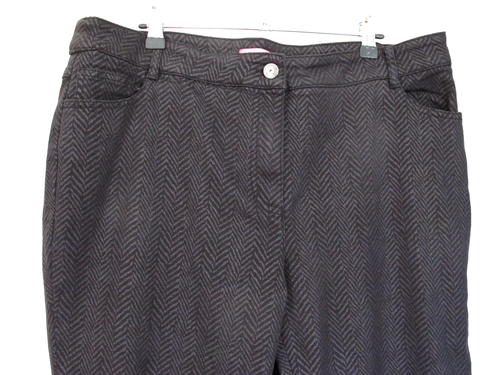 🎈 SALE..BASLER Womens Black Jeans Size 14-16 Straight Leg Herringbone ...