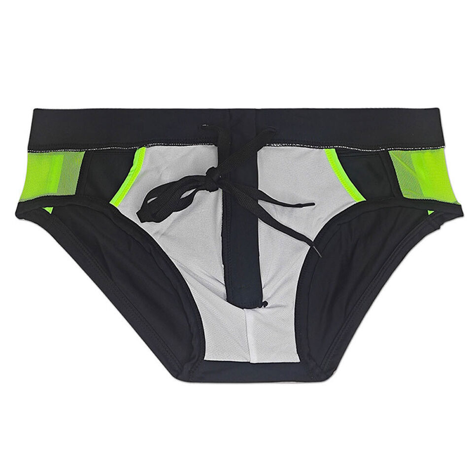 Sexy Mens Swim Briefs Bikini Swimwear Zipper Trunks Beach Shorts