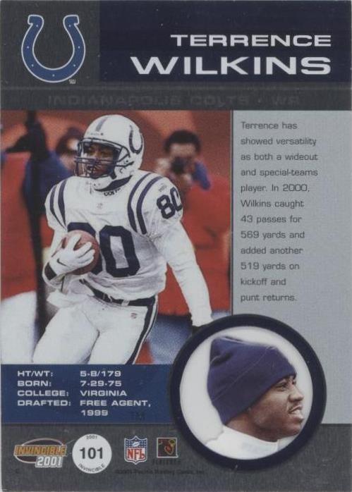 2001 Pacific Invincible Terrence Wilkins #101 for sale | eBay