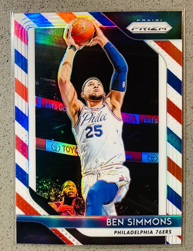 2018-19 Panini Prizm Basketball #219 Ben Simmons Red White Blue Prizm ...