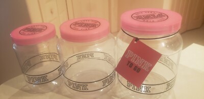 Victoria's secret Pink Collectible Jars 💕 3 piece Lot small, medium ...