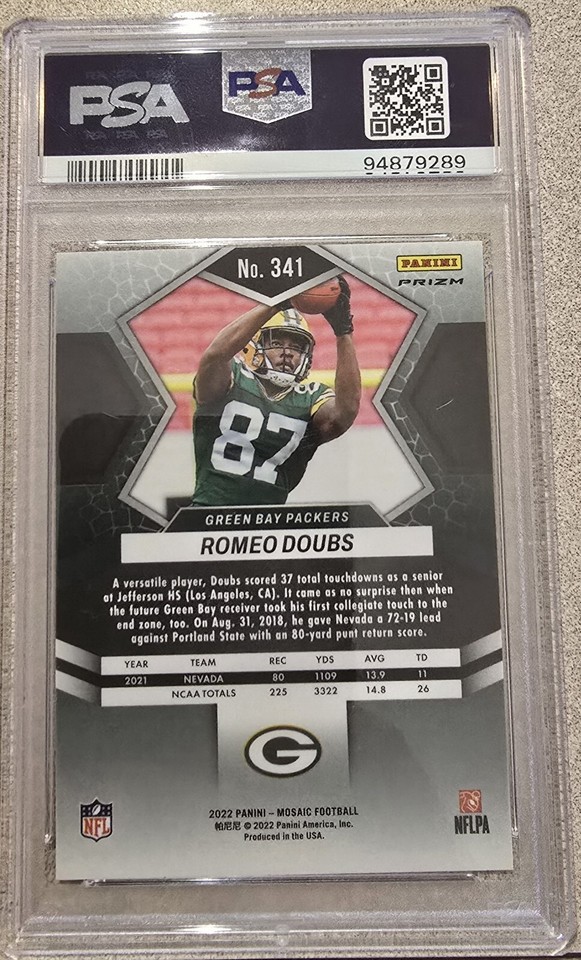 2022 PANINI MOSAIC CAMO PINK PRIZM #341 ROMEO DOUBS RC PSA 10 | eBay