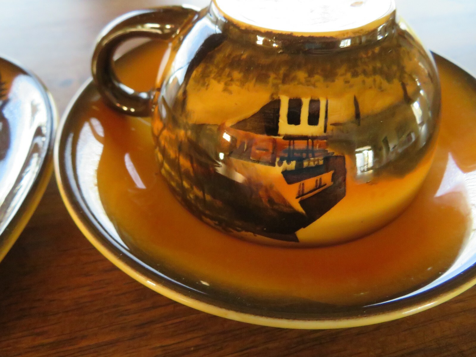 VTG HAND PAINTED SMF SCHRAMBERG MAJOLIKA HANDGEMALT 3 PC SET CUP ...