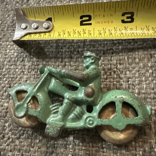 Antique 1930s Hubley Cast Iron Motorcycle Patrol Cop Green w/White ...
