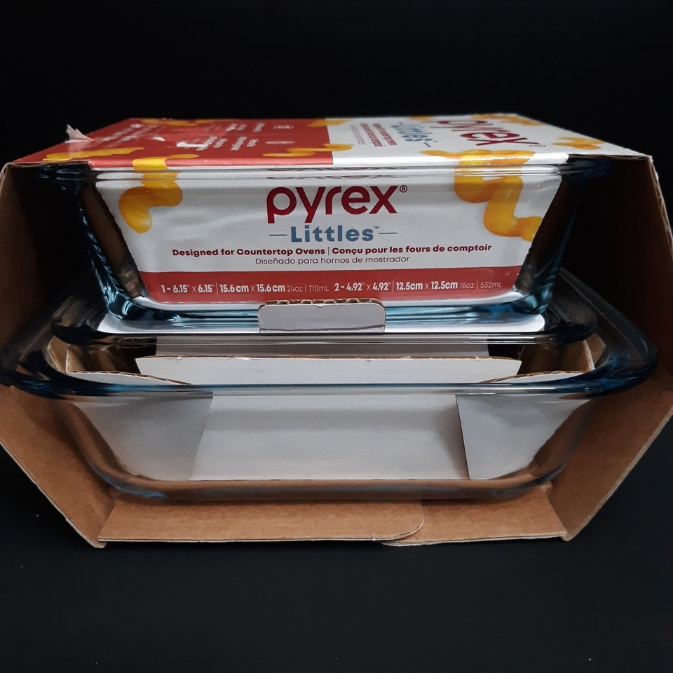 Pyrex Littles Glass Bakeware Trio Single-Serve for Toaster Oven ...