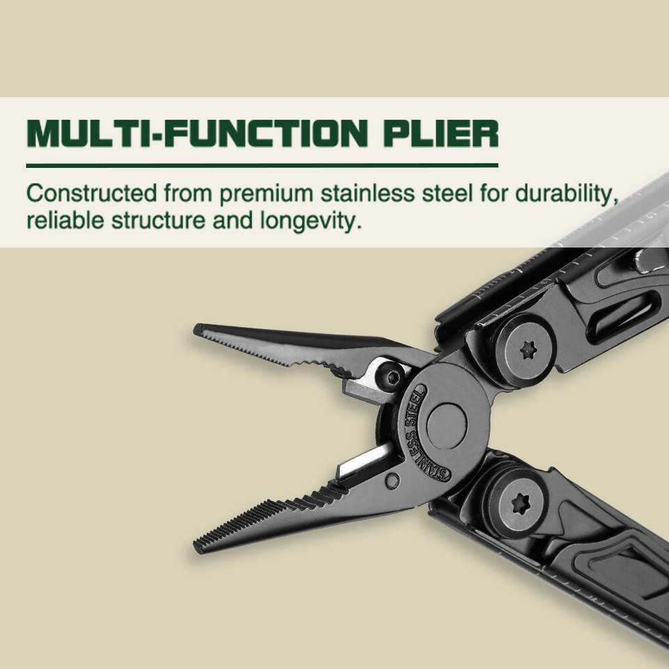 MOSSY OAK 19-in-1 Stainless Steel Multi Tool Folding Pocket Plier ...