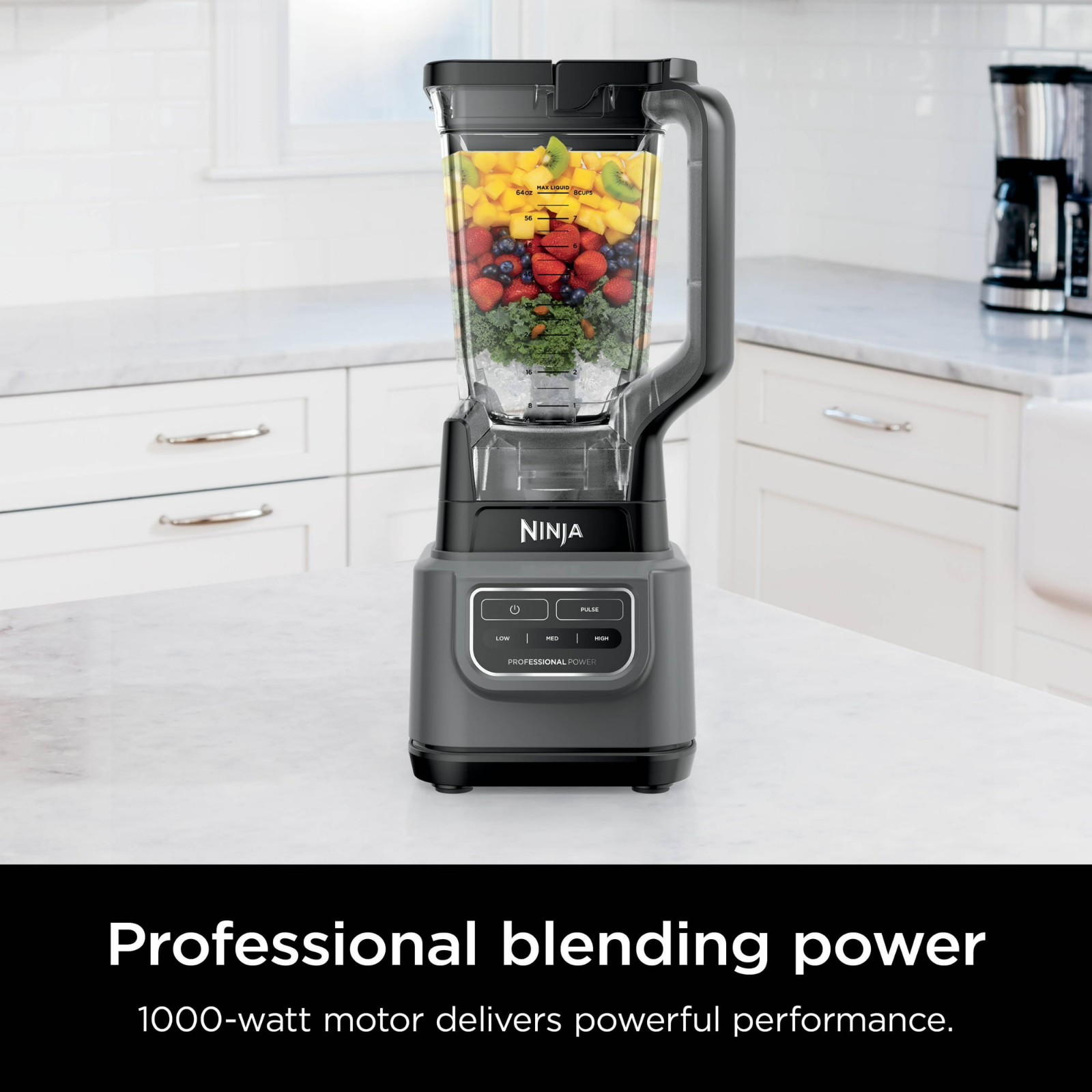 Ninja Classic Blender, 1000 Watts, Low, Medium, High Speeds, 72 Oz ...