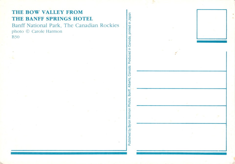 Bow Valley, Banff Springs Hotel, Banff National Park, Canadian Postcard | eBay