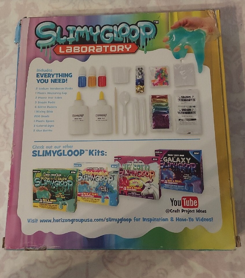 SLIMYGLOOP LABORATORY MIX AND MAKE 5 SLIME CREATIONS *DISTRESSED PKG ...