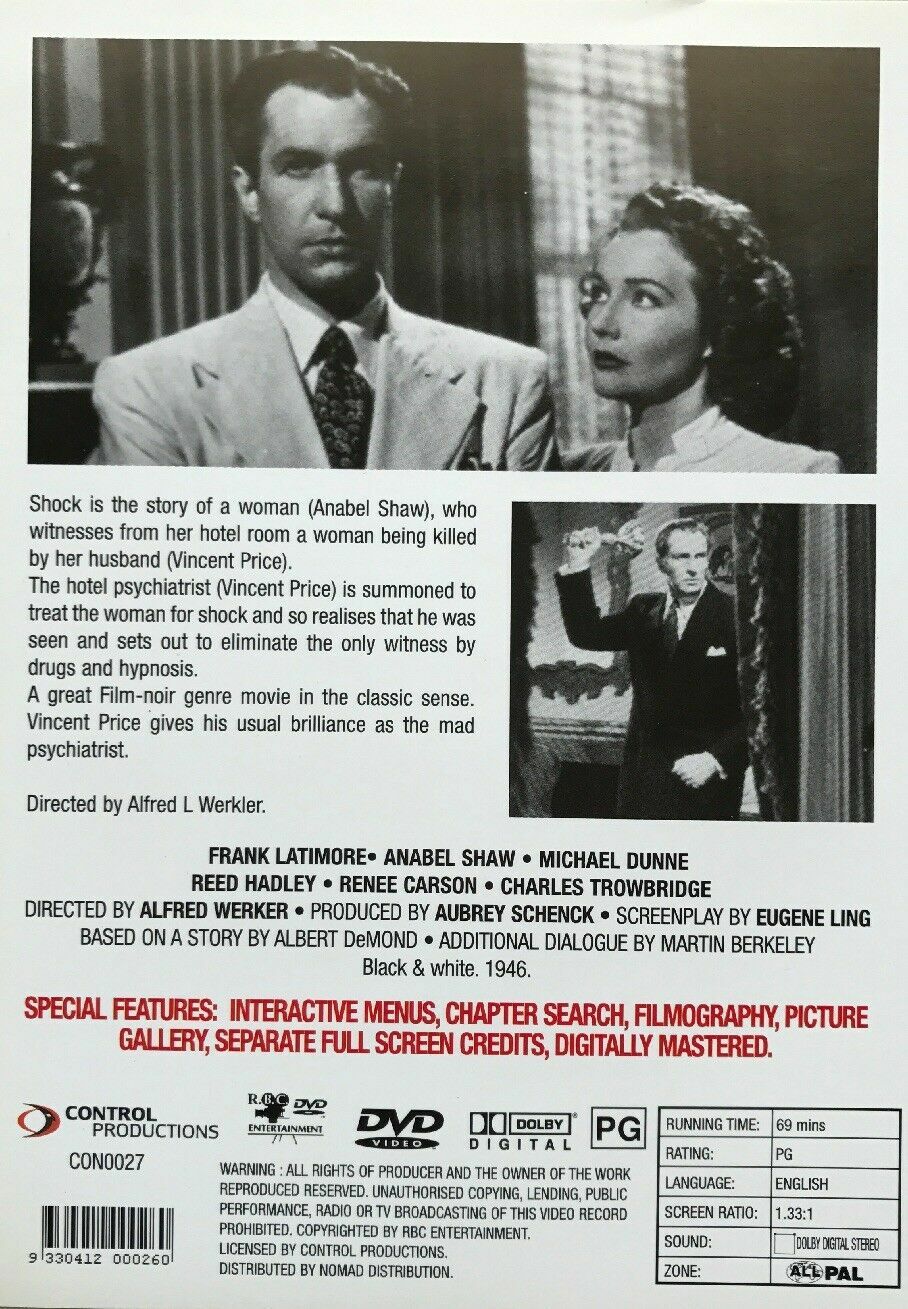 SHOCK (1946 MOVIE - DVD + FREE POST) | eBay Australia