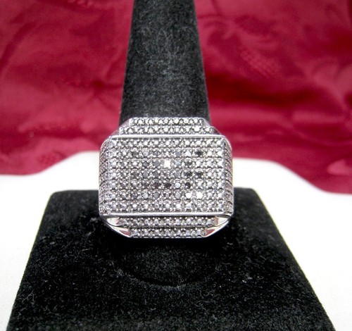 CHUCK CLEMENCY MENS 925 STERLING SILVER BLACK DIAMONDS RING SIZE 12.25 ...