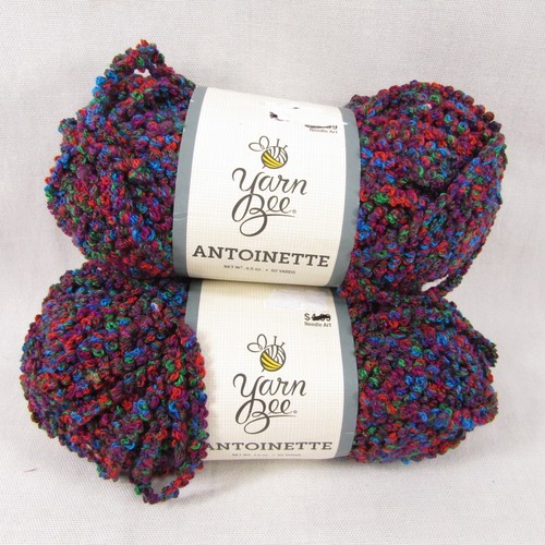 Yarn Bee Antoinette Lot of 2 Skeins Mix N Mingle Red purple Blue Green ...