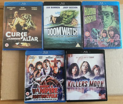 UK Horror Blu Rays x 5, Doomwatch, Crimson Altar, Horror Hospital etc ...
