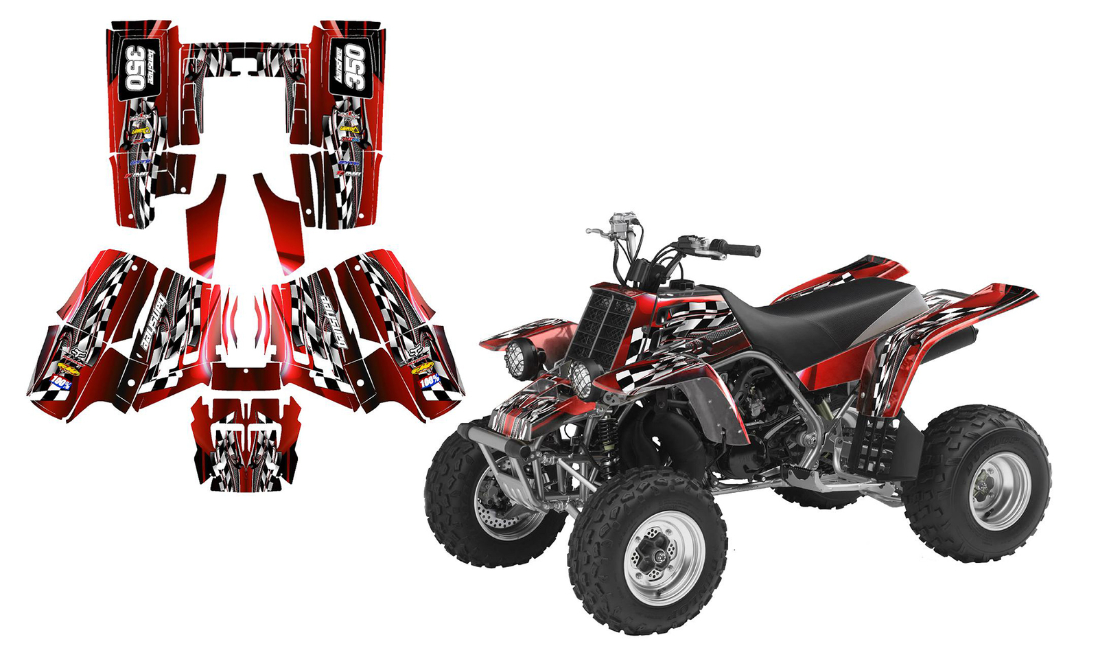 Yamaha Banshee 350 graphics custom decal sticker kit #2500 Free Custom ...