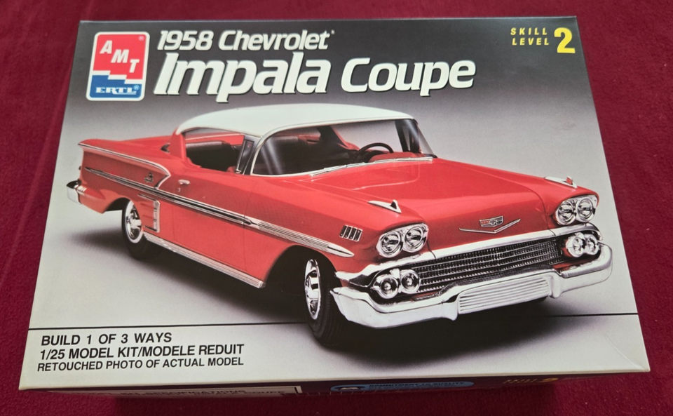 VINTAGE NOS AMT 1/25 '58 CHEVY IMPALA MODEL KIT & SEDAN DELY RESIN ...