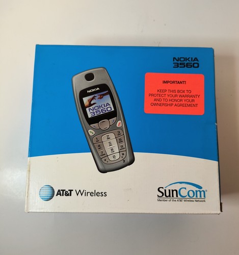 Nokia 3560 Silver Cell Phone (AT&T) W/Phone, Box, Charger, Case ...