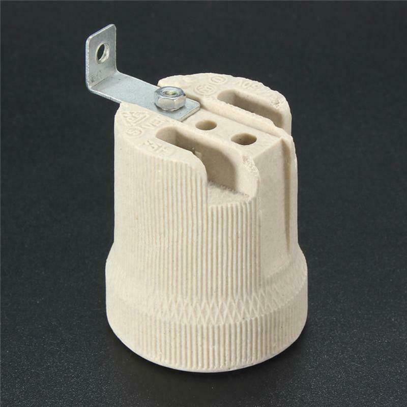 Edison Screw E27 ES Ceramic Socket Bulb Holder & Fixing Bracket for ...