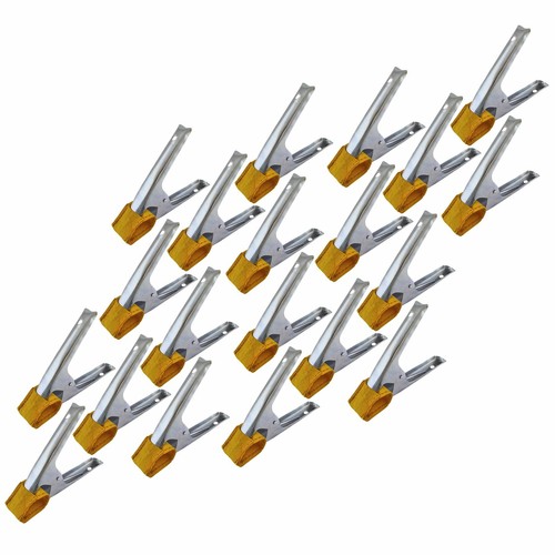 6" Metal Market Stall Clips Grips Holder Clasp & Protective Leather ...