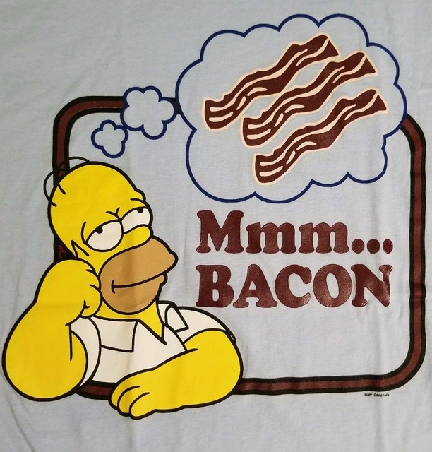 MEDIUM Mmm...Bacon Homer Simpson T-shirt: NWT Punk Rock Retro | eBay