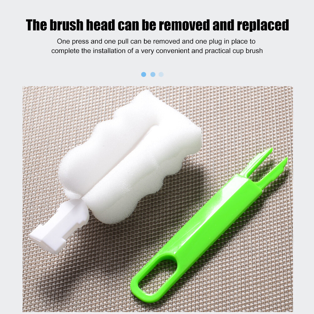 Sponge Bottle Brush Long Handle Baby Bottle Cleaner Cup Cleaning Tool ...