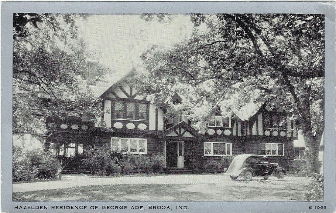 Hazelden Residence of George Ade, Book, Indiana, 1940's Postcard | eBay