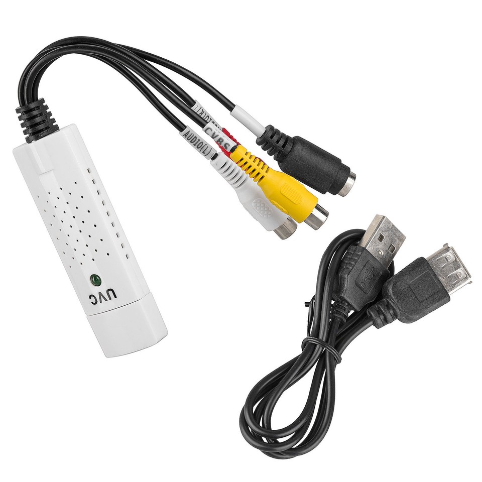 USB Video Audio Capture Card RCA Analog S-Video AV Input to Computer PC ...