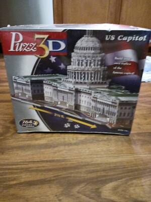 PUZZ-3D THE CAPITOL 764 Pieces, 2012 Hasbro, 2-2/12 Feet Long, SEALED ...