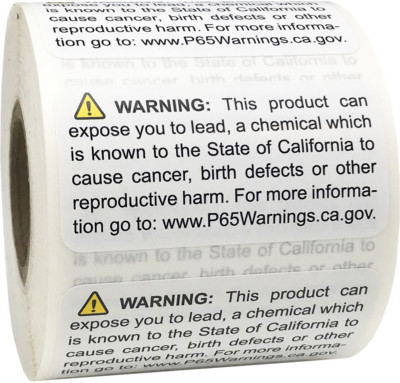 California Proposition 65 Contains Lead Stickers, 1 x 2 Inches, 500 ...