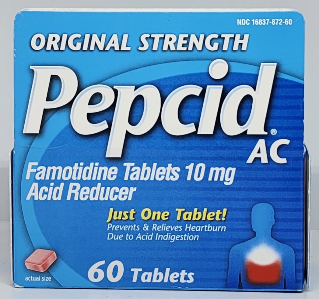 Pepcid AC Original Strength 10 Mg Heartburn Relief - 60 Tablets Exp 01/ ...
