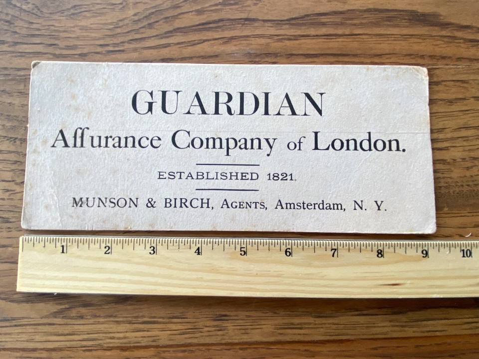 Vintage Insurance Sign Guardian Affiance Company of London Amsterdam NY ...