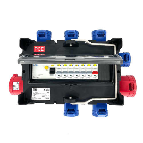 PCE ISCHL Power Distribution Box 32A 415V Three Phase Distro IP44 RCD ...
