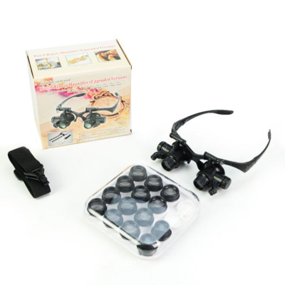 2.5X-25X Multi-Power LED Eye Glasses Magnifier Watch Repair Jeweler ...