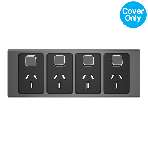 Clipsal Iconic Styl Quad Powerpoint Skin Silver Shadow | S3015/4C-SH | eBay