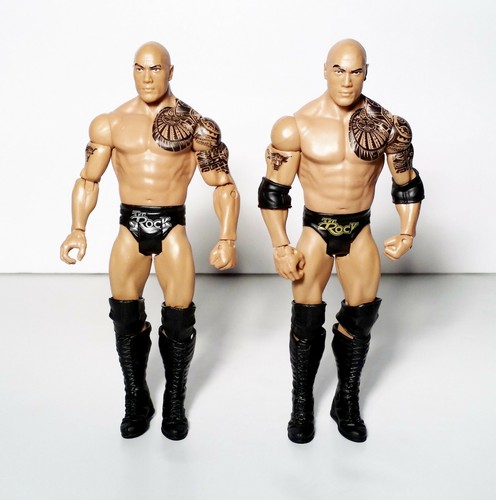 WWE The Rock Dwayne Johnson Lot Silver & Gold Wrestling Figure Mattel 2011 | eBay