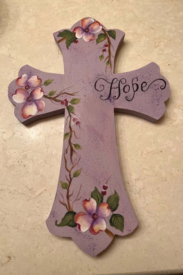 Large Dogwood Tree Cross Hand Painted Christian Cross Hope | eBay
