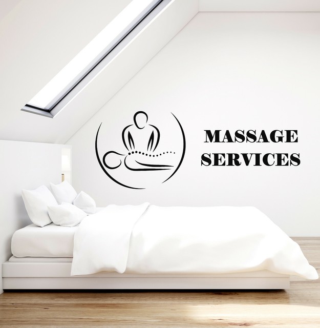 Vinyl Wall Decal Massage Service Relax Procedure Spa Health Stickers
