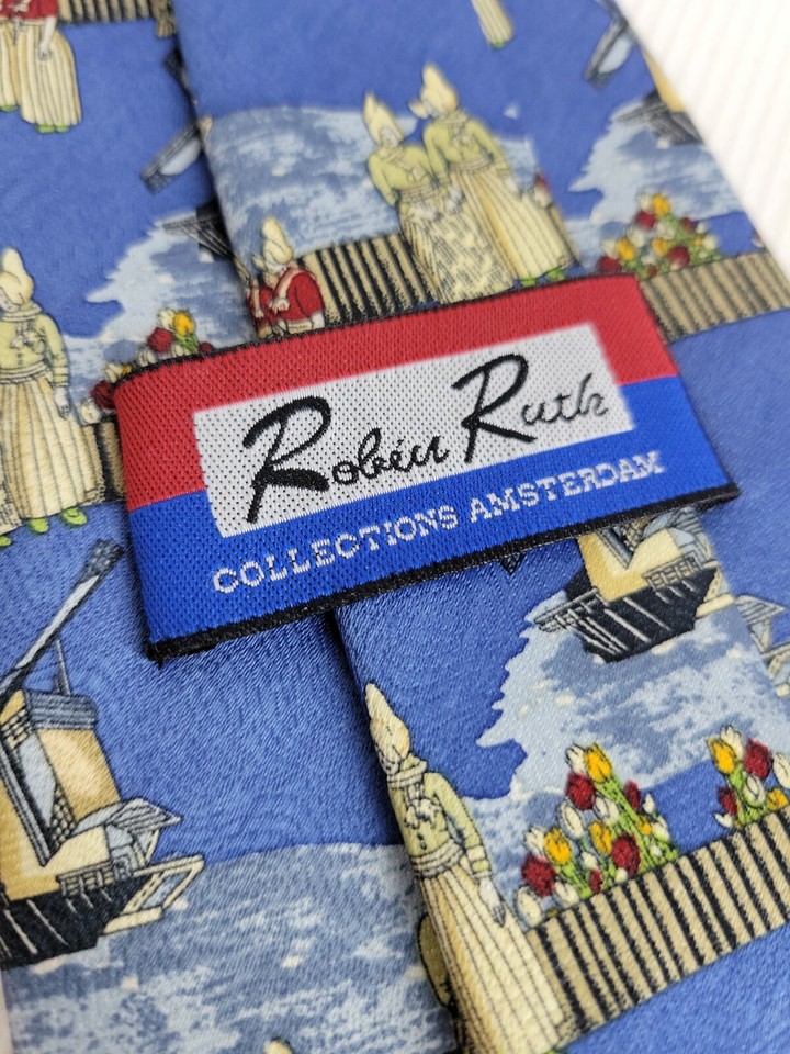 Robin Ruth Neck Tie Collections Amsterdam Blue W Windmills Mens | eBay