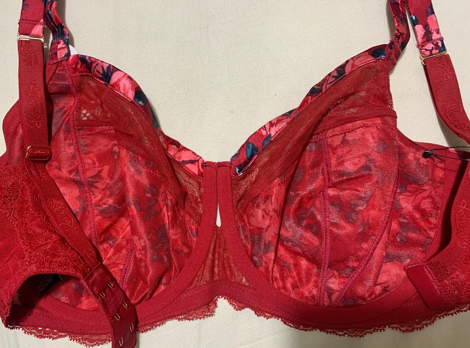 M&S ROSIE AUTOGRAPH LUXURIOUS SILK &LACE MINIMISER FULLCUP Bra In RED ...