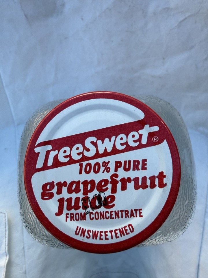 TREESWEET GRAPEFRUIT JUICE 64 oz. Glass Bottle w/ Cap Vintage ...