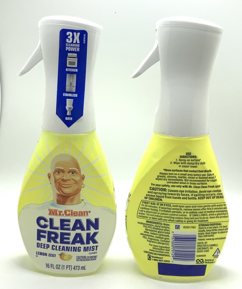 Mr. Clean Freak Multi Surface Deep Cleaning Mist Lemon Zest 16oz EA LOT ...