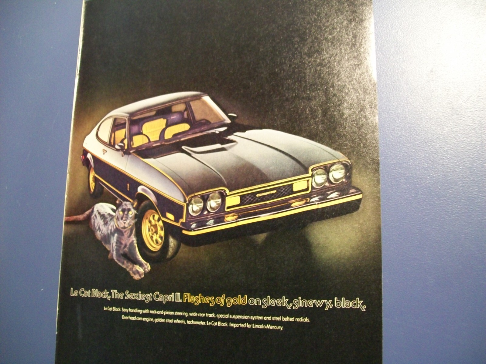 1976 Mercury CAPRI II LE CAT BLACK mid-size-mag car ad M83 | eBay