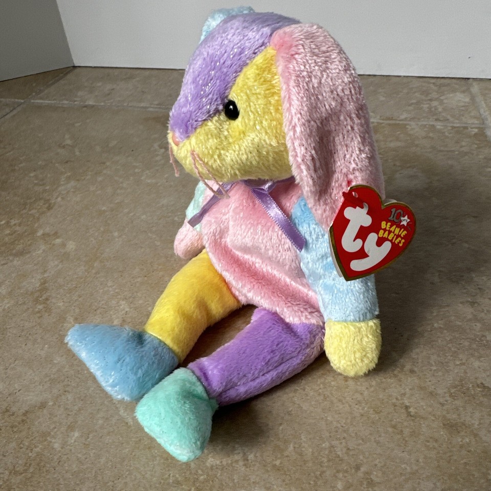Ty Beanie Baby - DIPPY - Retired Bunny Rabbit (2002 Pink Stomach)(8.5 ...