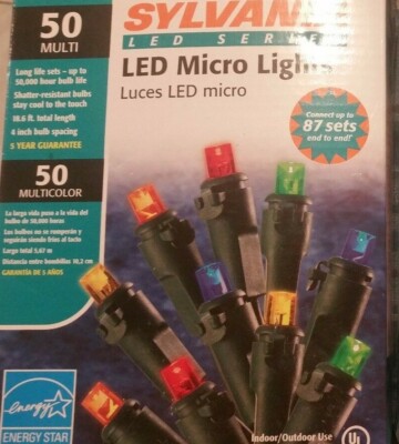 SYLVANIA 50 Light LED MultiColor Set Tree Light UL Safe Shatter ...