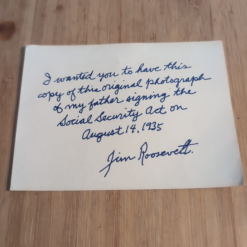 Franklin Delano Roosevelt Signing Social Security Bill 1935 - 5 X7 ...
