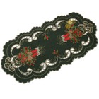 Dark-Green Doily Table runner Tablecloth Topper Christmas Red Candle ...