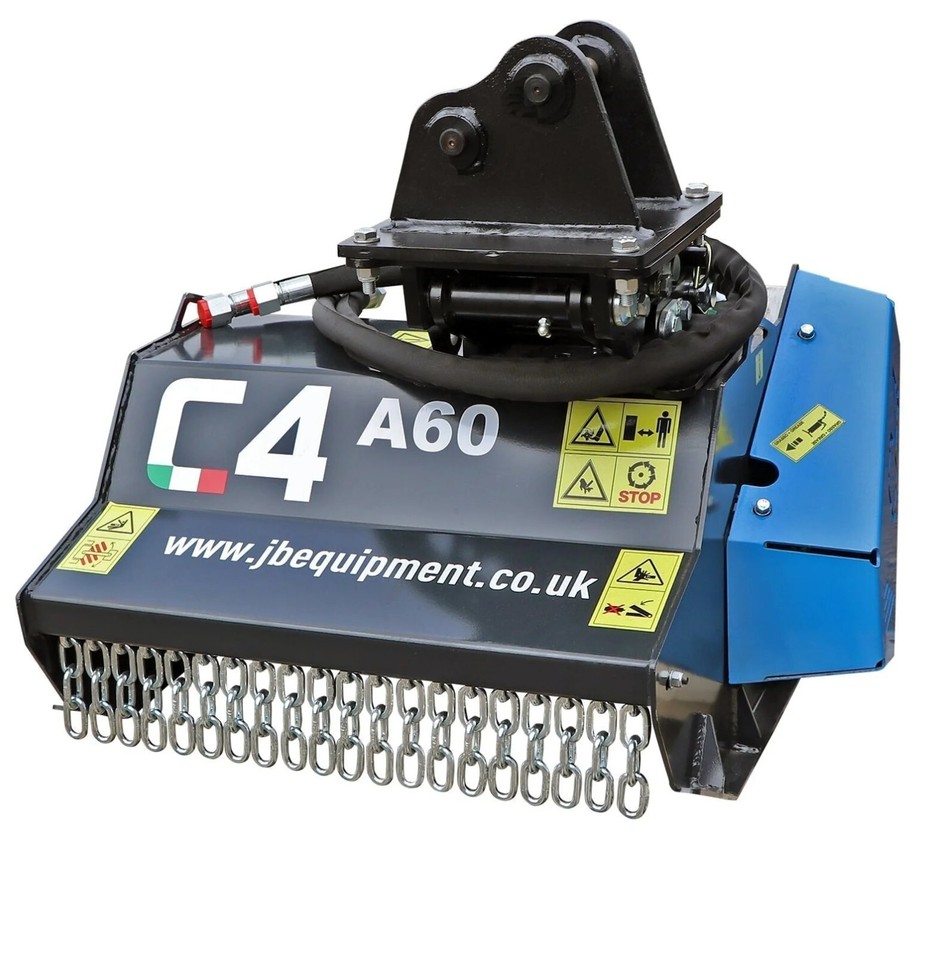 JB Equipment Hydraulic Flail Mower 1 - 10 Ton Digger Excavator Hedge ...