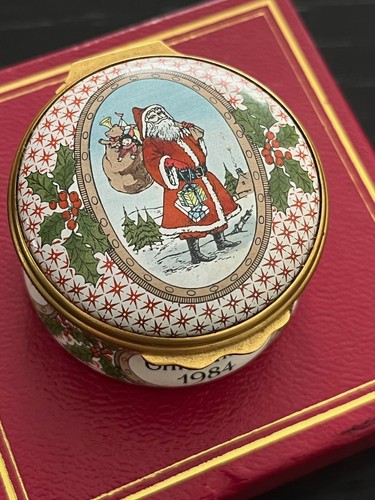 Halcyon Days Enamel Box Santa Christmas 1984 England IOB | eBay