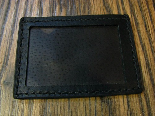 New Black Leather Wallet ID Window Sleeve Made in USA | eBay